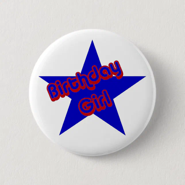 Birthday Girl Design Cute Button | Zazzle