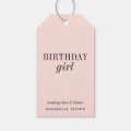 Birthday Girl | Simple Blush Pink Feminine Girly Gift Tags | Zazzle
