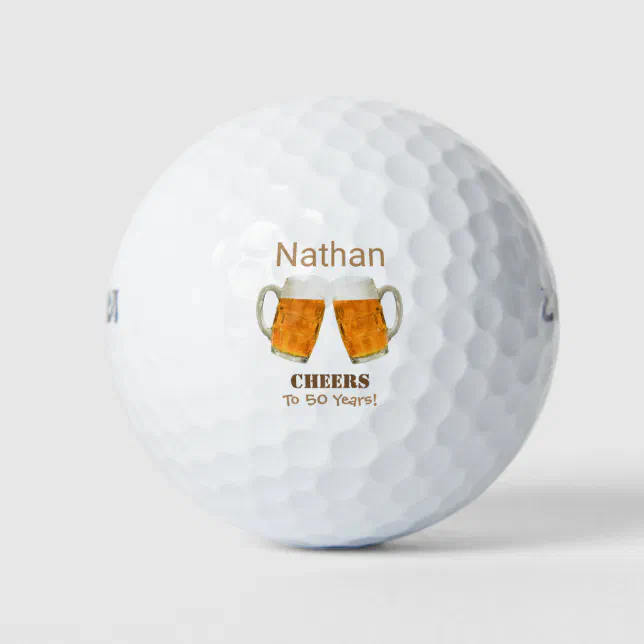 Birthday Golfer Beer Cheers Golf Balls | Zazzle