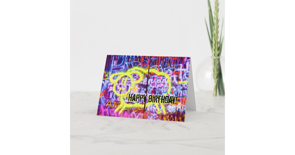 Birthday Graffiti Sheep Card | Zazzle