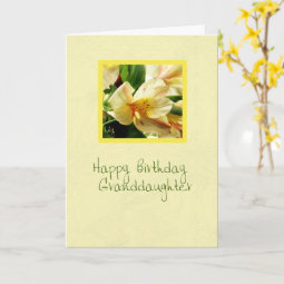 Birthday Grandaughter Yellow Lily Card | Zazzle