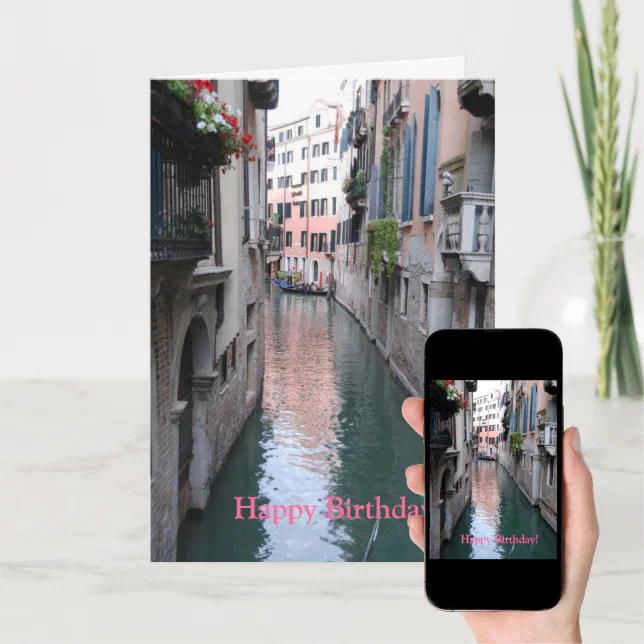 Birthday Greeting Card with Venice, Italy Design | Zazzle