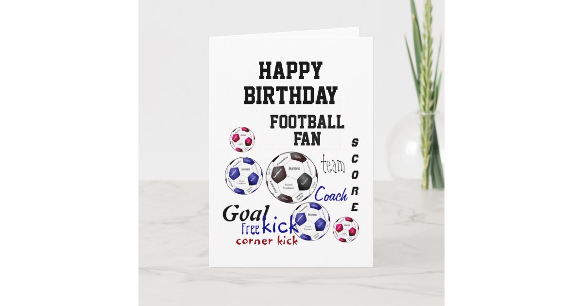 Birthday Greeting for Football Fan Fun Card | Zazzle