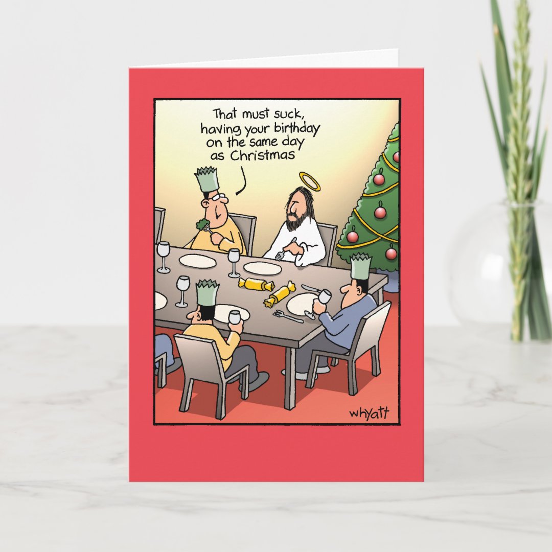 Birthday Greeting Suck Humor Christmas Card | Zazzle