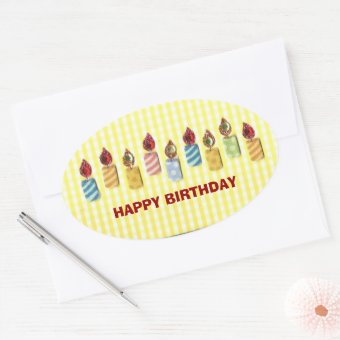 BIRTHDAY: Happy Birthday, Birthday Candle Sticker | Zazzle