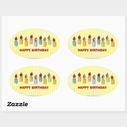BIRTHDAY: Happy Birthday, Birthday Candle Sticker | Zazzle