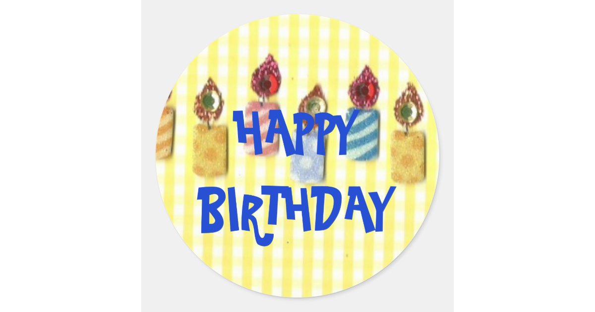 BIRTHDAY: Happy Birthday, Birthday Candle Sticker | Zazzle