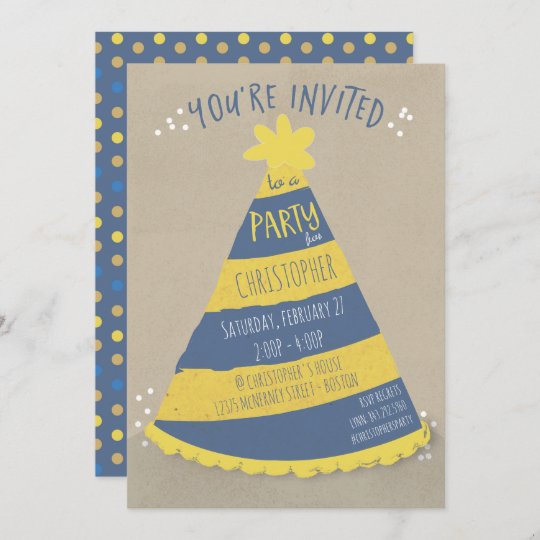 Birthday Hat Invitation | Zazzle.com