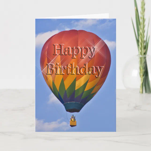 Birthday Hot Air Balloon Card | Zazzle