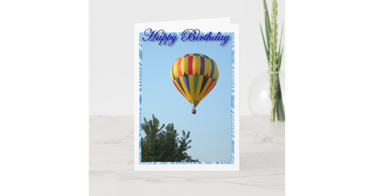 Birthday Hot Air Balloon Card | Zazzle
