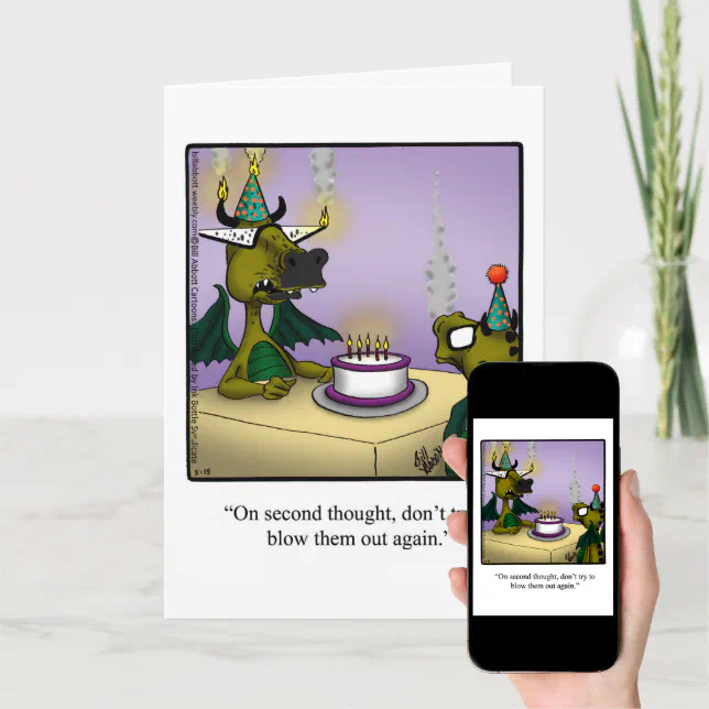 Birthday Humor Dragons Greeting Card | Zazzle