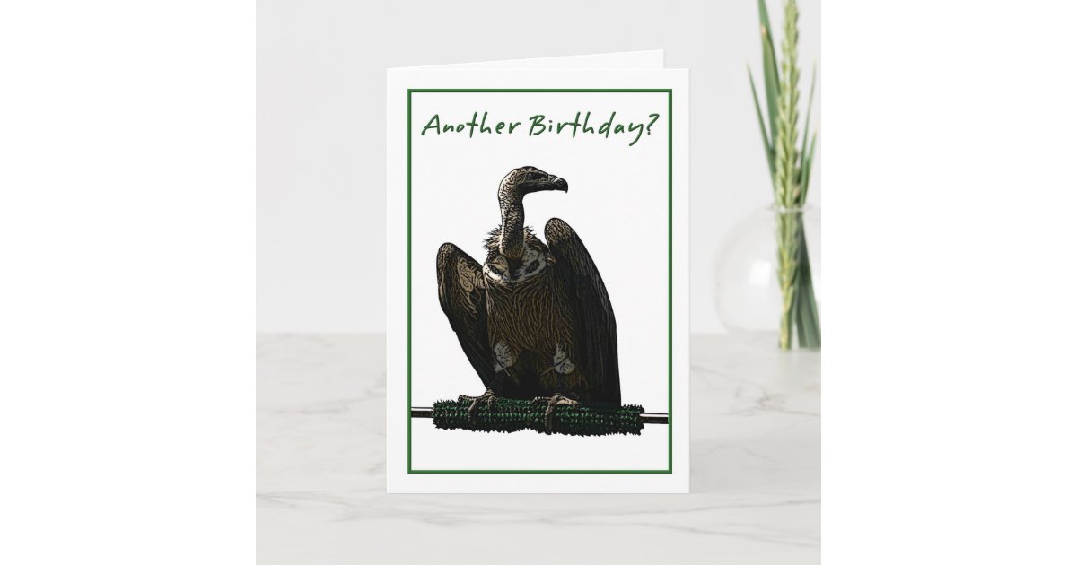 Birthday Humor Vulture Illustration Card | Zazzle