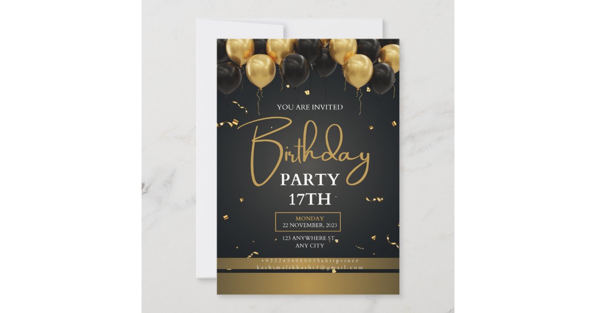 Birthday invitation card edit able | Zazzle