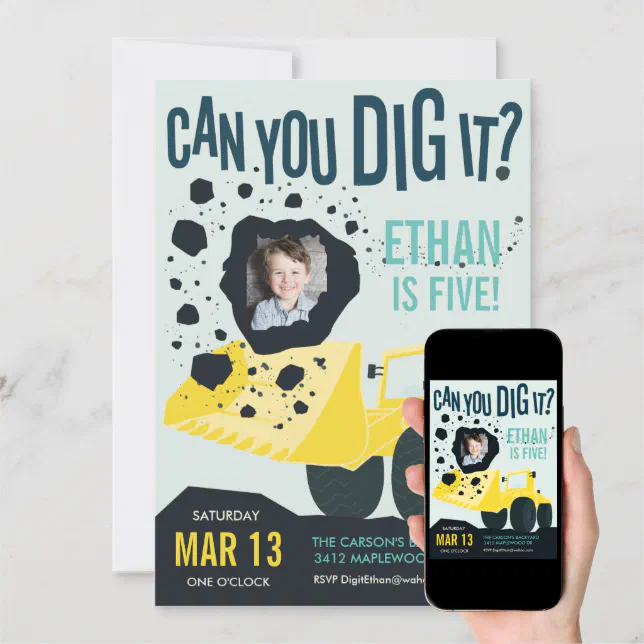 Birthday Invitation // Dig It! | Zazzle