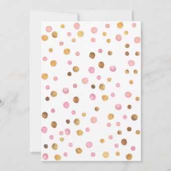 Birthday Invitation | Pink and gold confetti spots | Zazzle