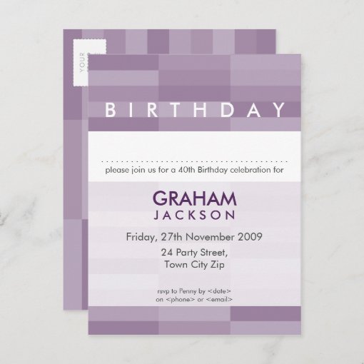 BIRTHDAY INVITE :: modern rectangular panel 4 | Zazzle