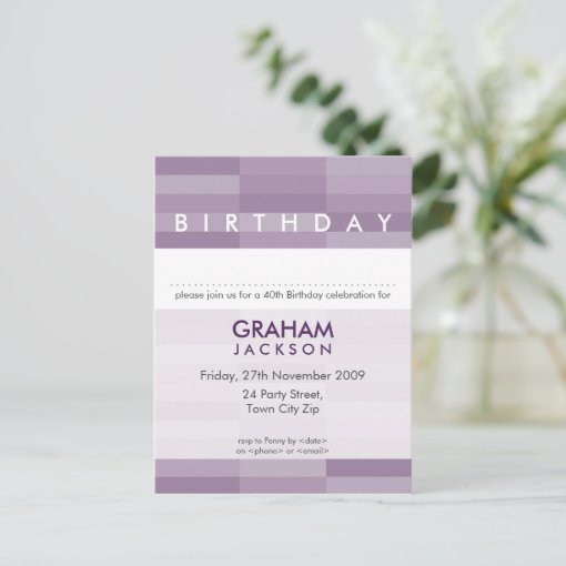 BIRTHDAY INVITE :: modern rectangular panel 4 | Zazzle