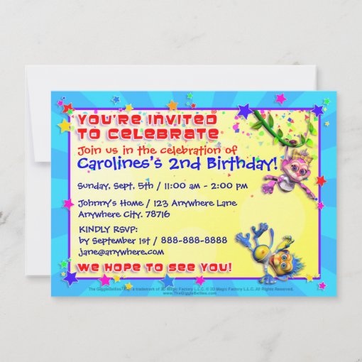 Birthday Invite with "The GiggleBellies" | Zazzle