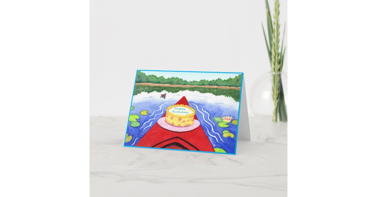 Birthday Kayak Card | Zazzle