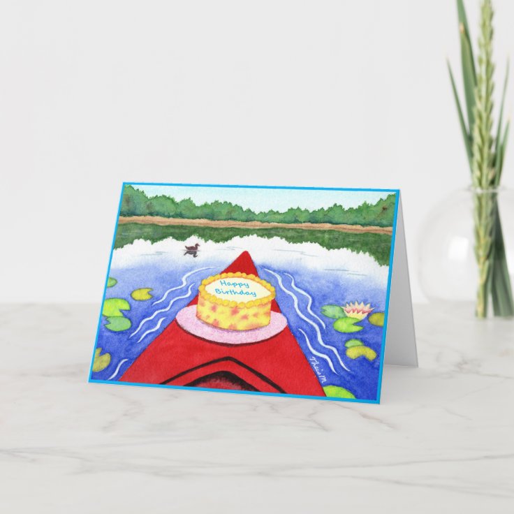Birthday Kayak Card | Zazzle