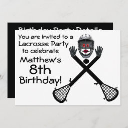Birthday Lacrosse Party Invitation | Zazzle