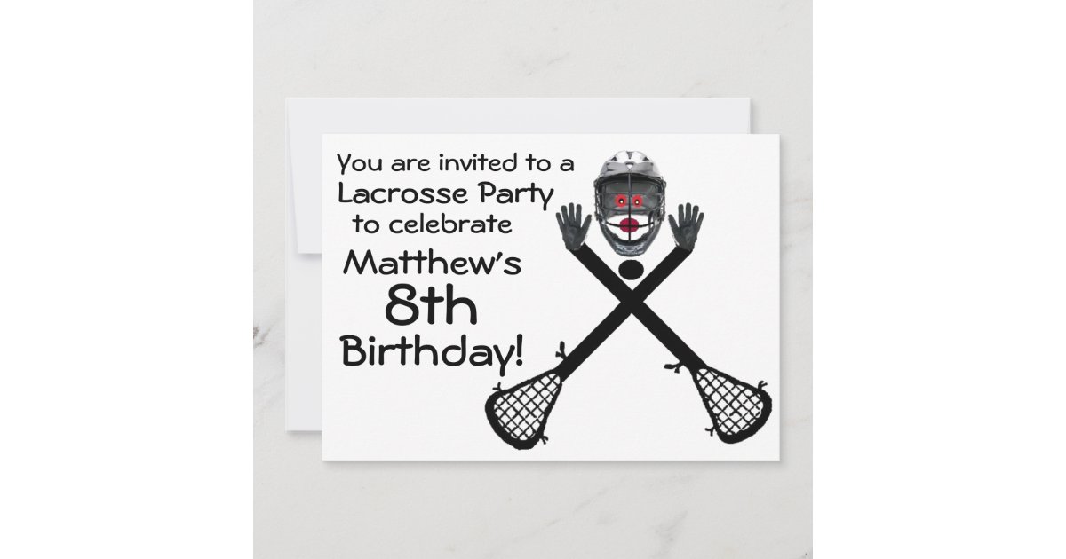 Birthday Lacrosse Party Invitation | Zazzle