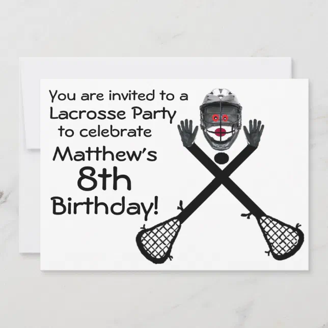 Birthday Lacrosse Party Invitation | Zazzle