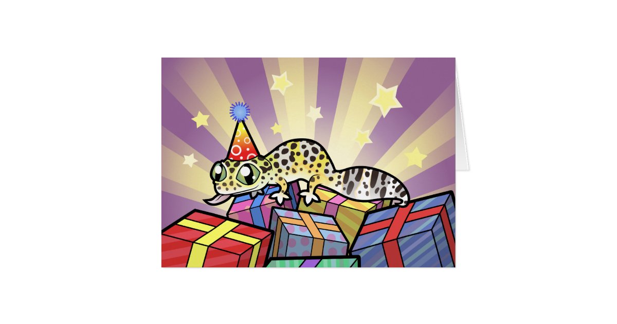Birthday Leopard Gecko Card | Zazzle