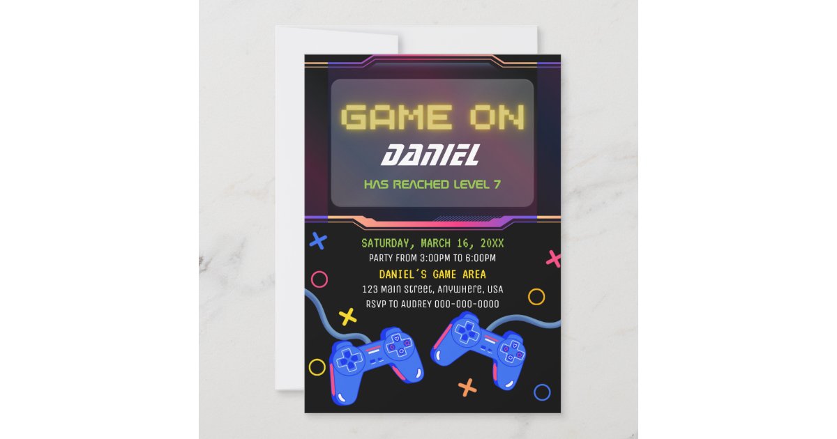 Birthday Level Up Gamer Birthday Invitation | Zazzle