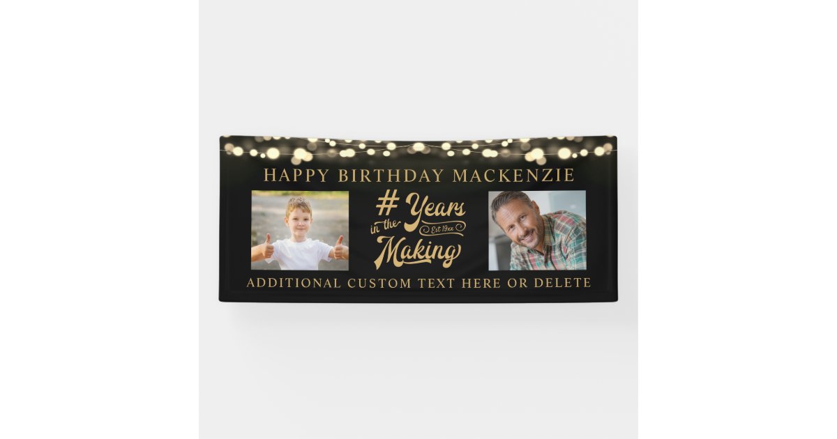 Birthday Lights Photo YEARS IN THE MAKING Banner | Zazzle