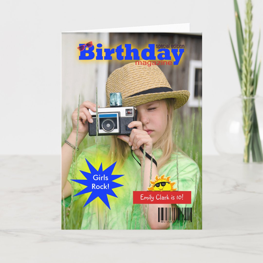 Birthday Magazine Cover Card | Zazzle