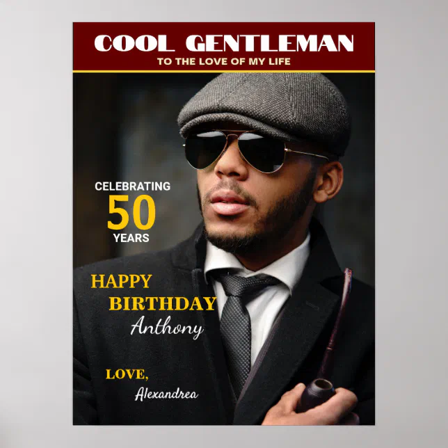 Birthday Magazine Photo Cover Personalize Poster | Zazzle