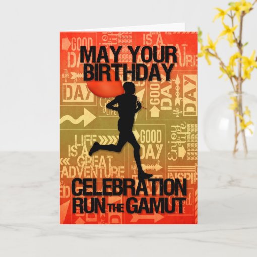 Birthday Male Runner Sport Theme Card | Zazzle