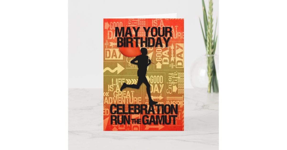 Birthday Male Runner Sport Theme Card | Zazzle