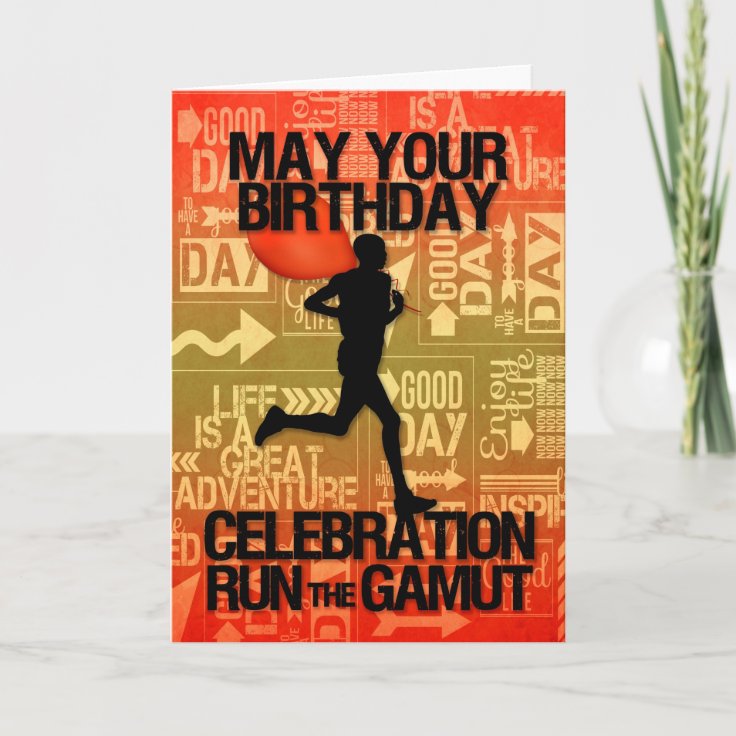 Birthday Male Runner Sport Theme Card | Zazzle