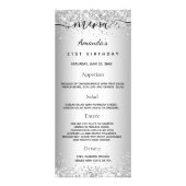 Birthday Menu silver glitter sparkles elegant | Zazzle