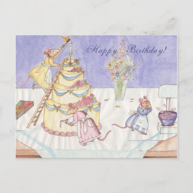 Birthday Mice Postcard | Zazzle
