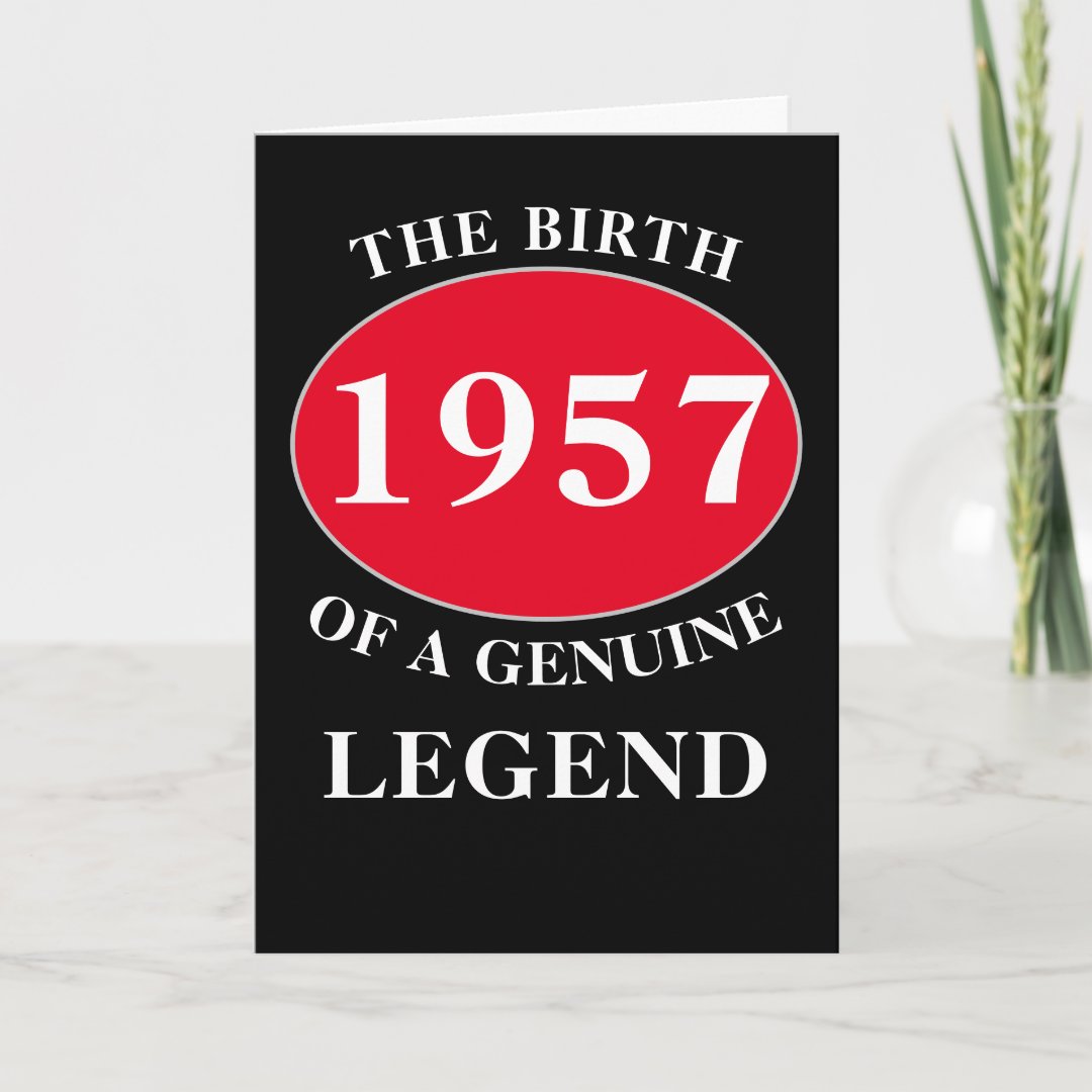 Birthday Monogram Add Year And Name Black Red Card | Zazzle