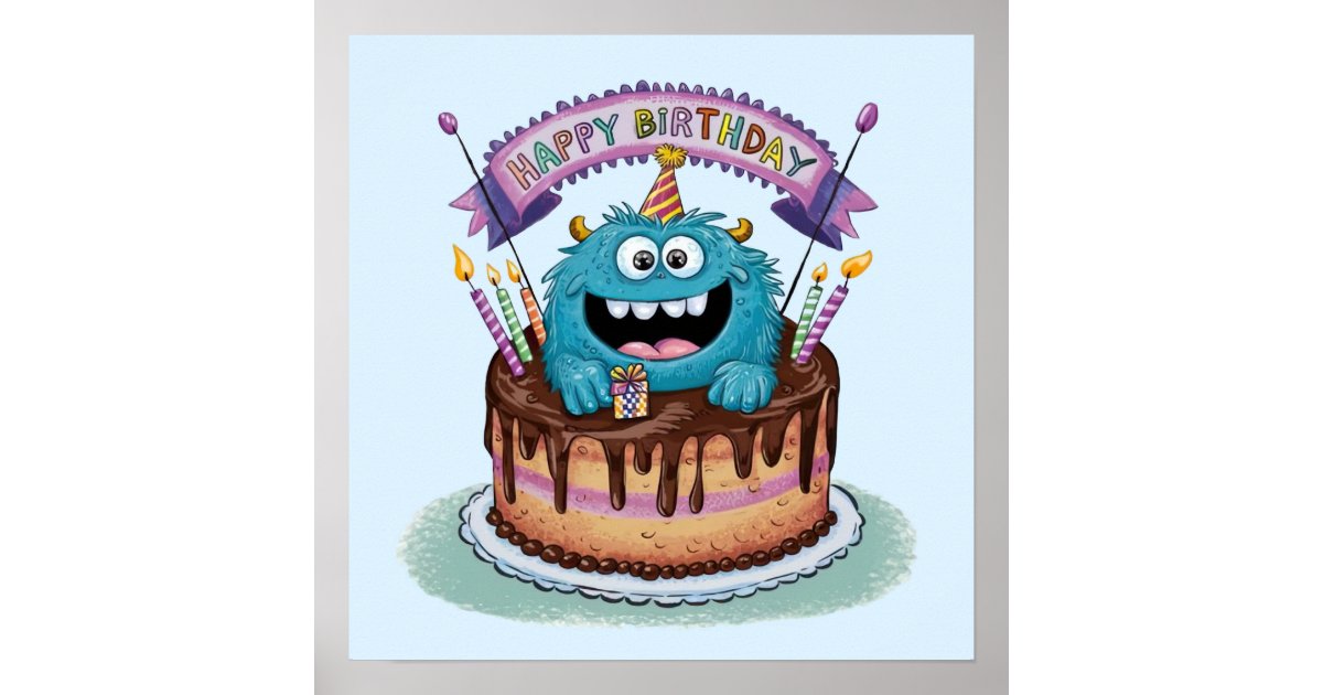 Birthday Monster Poster | Zazzle