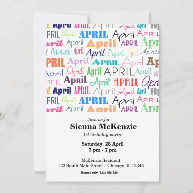 Birthday month April Invitation | Zazzle