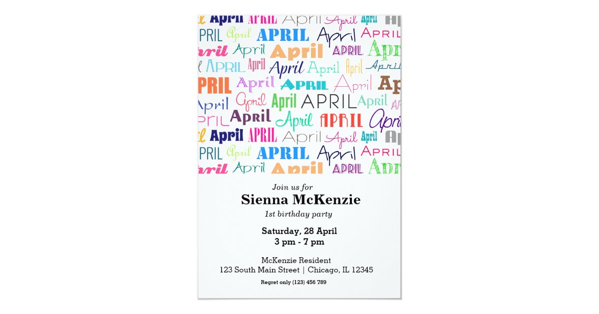 Birthday month April Invitation | Zazzle.com