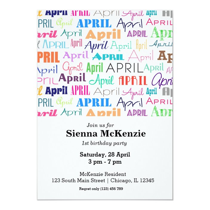Birthday month April Invitation | Zazzle.com