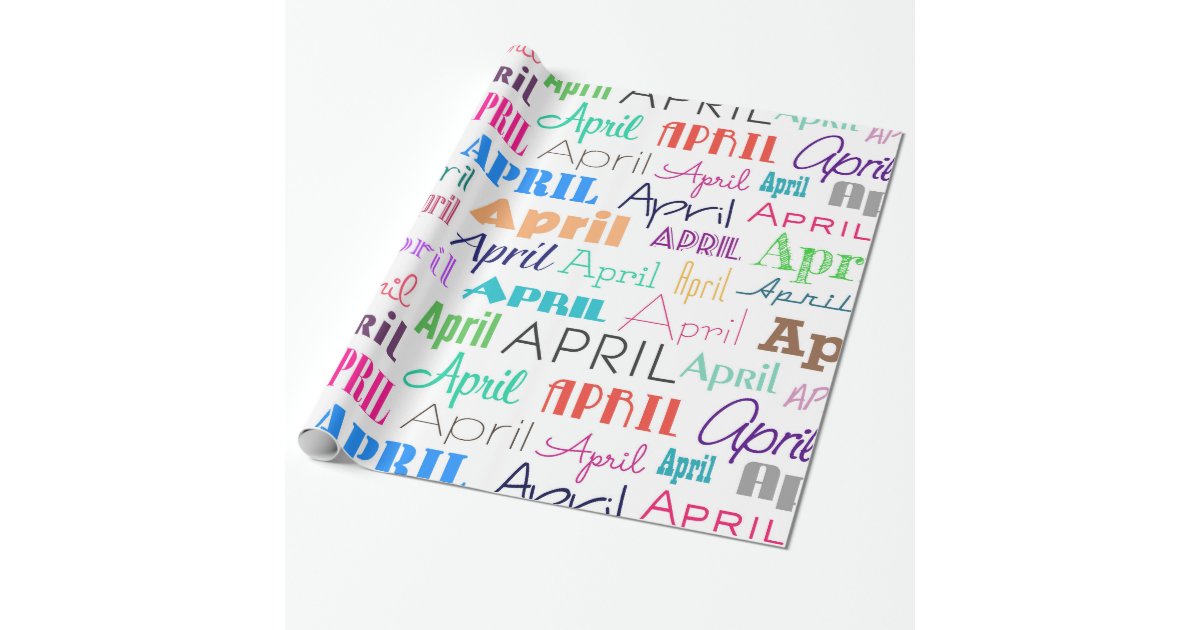 Birthday month April Wrapping Paper | Zazzle