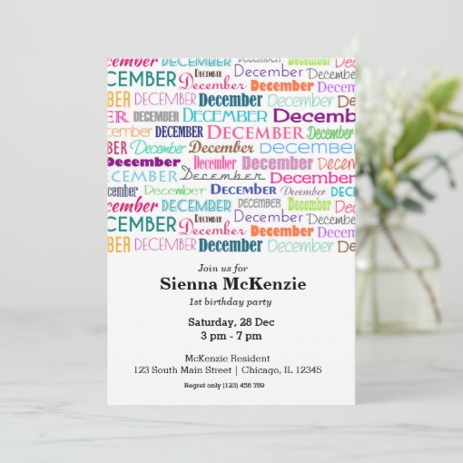 Birthday month December Invitation | Zazzle