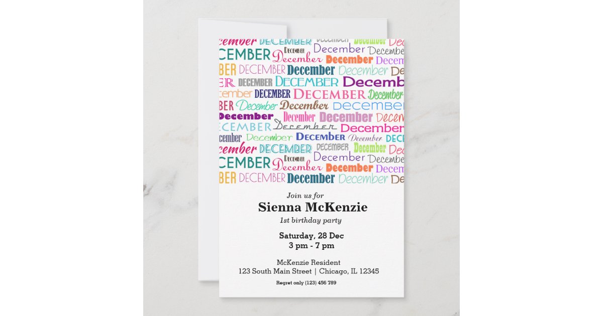 Birthday month December Invitation | Zazzle