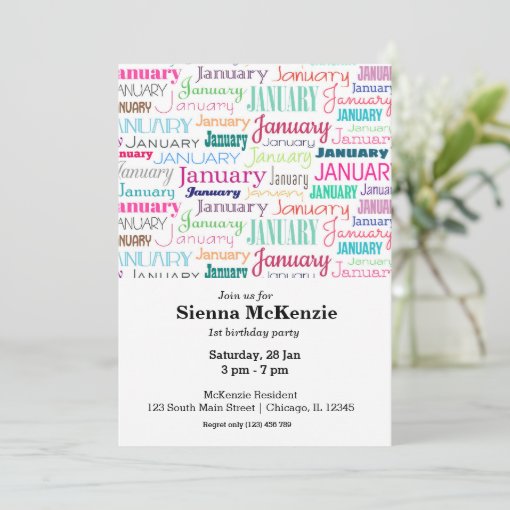 Birthday month January Invitation | Zazzle