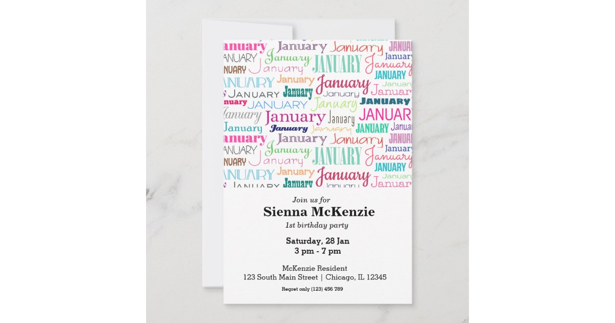 Birthday month January Invitation | Zazzle