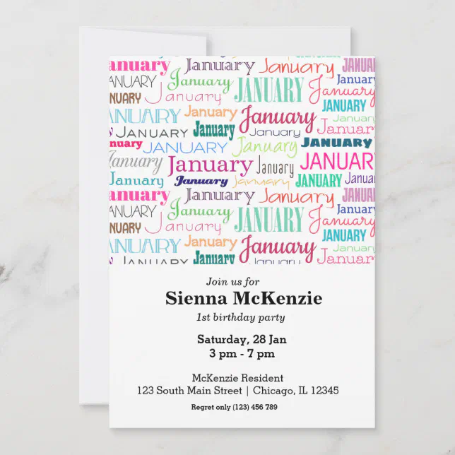 Birthday month January Invitation | Zazzle