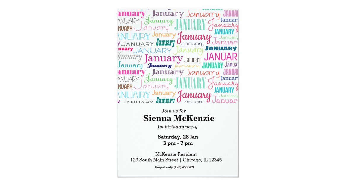 Birthday month January Invitation | Zazzle.com
