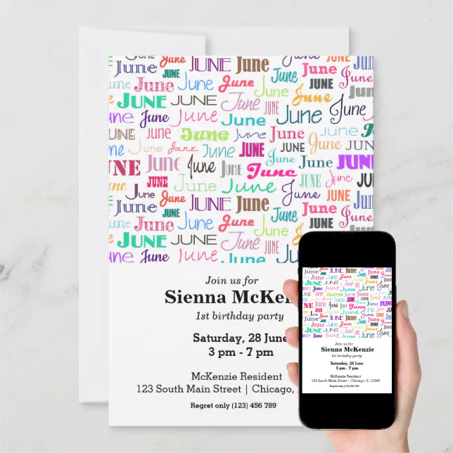 Birthday month June Invitation | Zazzle